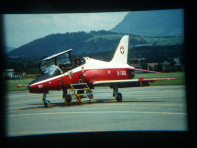 Kodachrome slide Swiss Air Force BAe Hawk U-1260 Emmen 1996 (HHK) | eBay