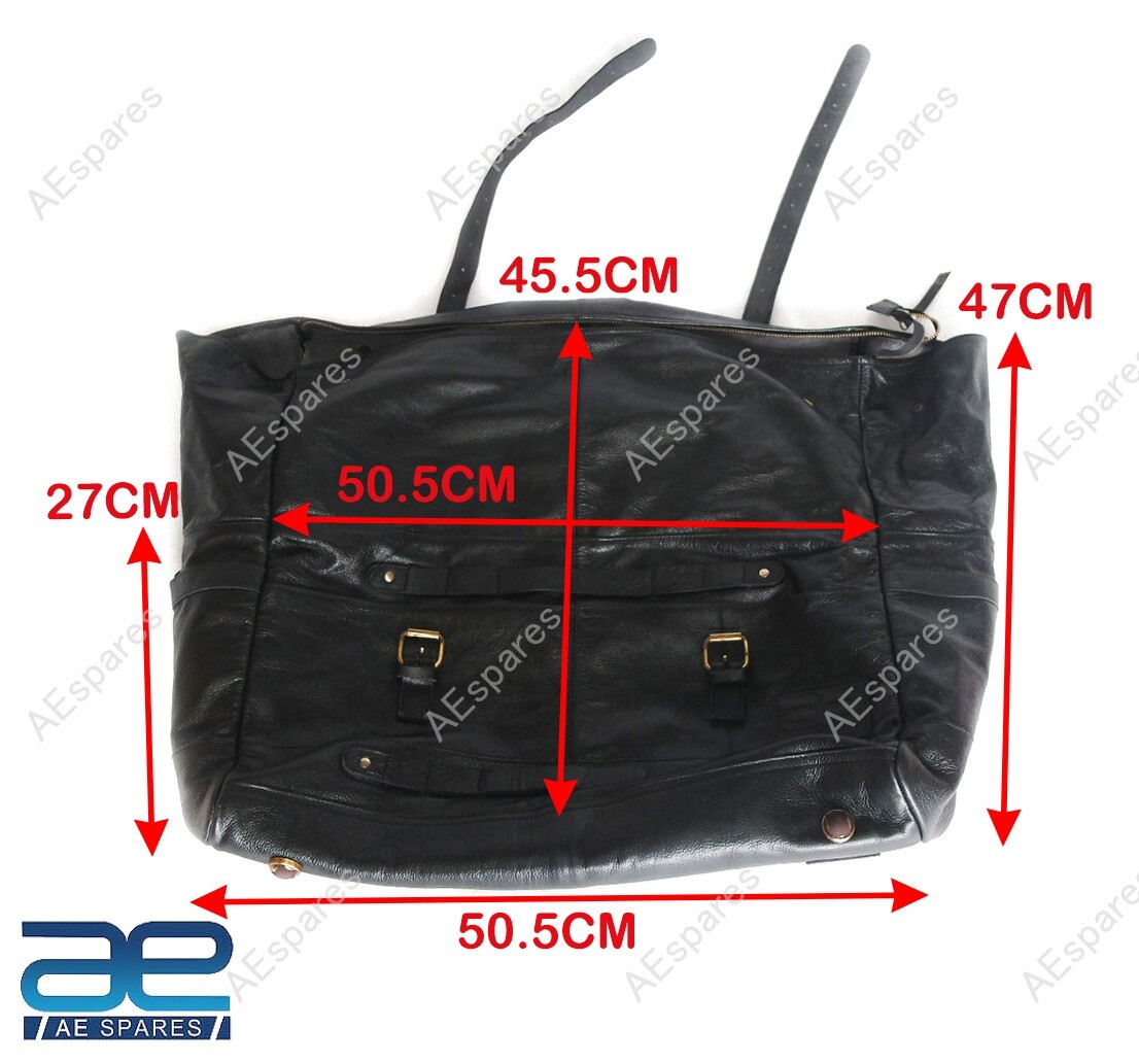 WANDERLUST LEATHER DUFFEL BAG MOTORCYCLE TOUR SADDLE LUGGAGE bag BLACK ...