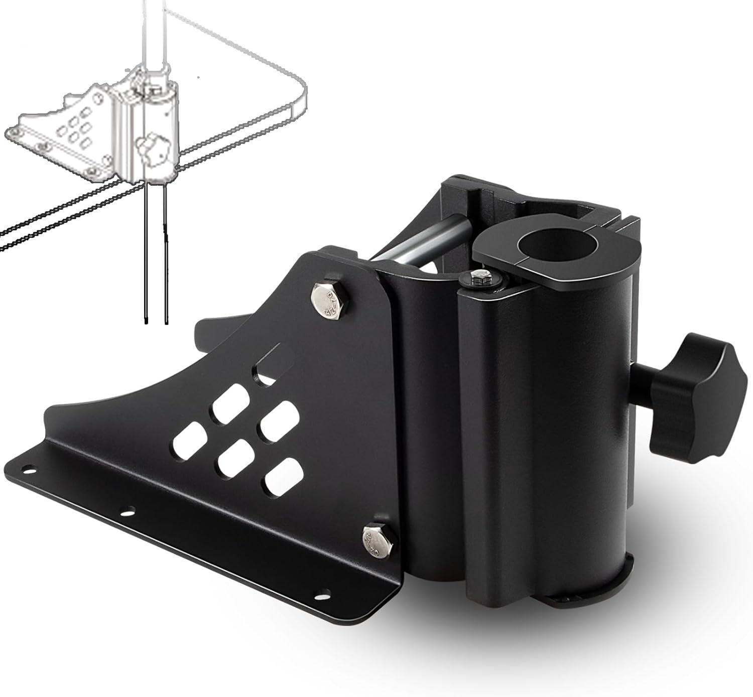 Universal Deck Mount Bracket for Trolling Motor w/Shafts 1.15-1.25" in ...