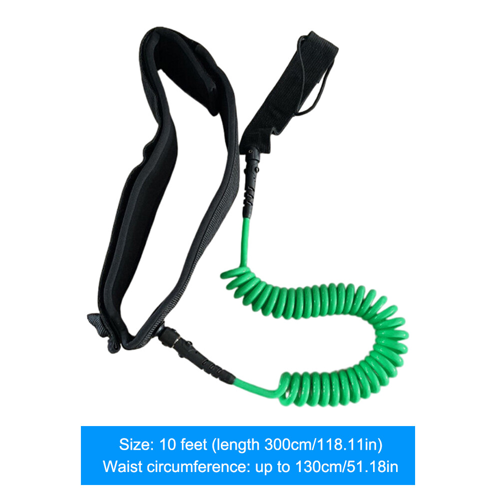 Coiled Leash Adjustable Surfboard Leash for Stand Paddle Boards (Green ...
