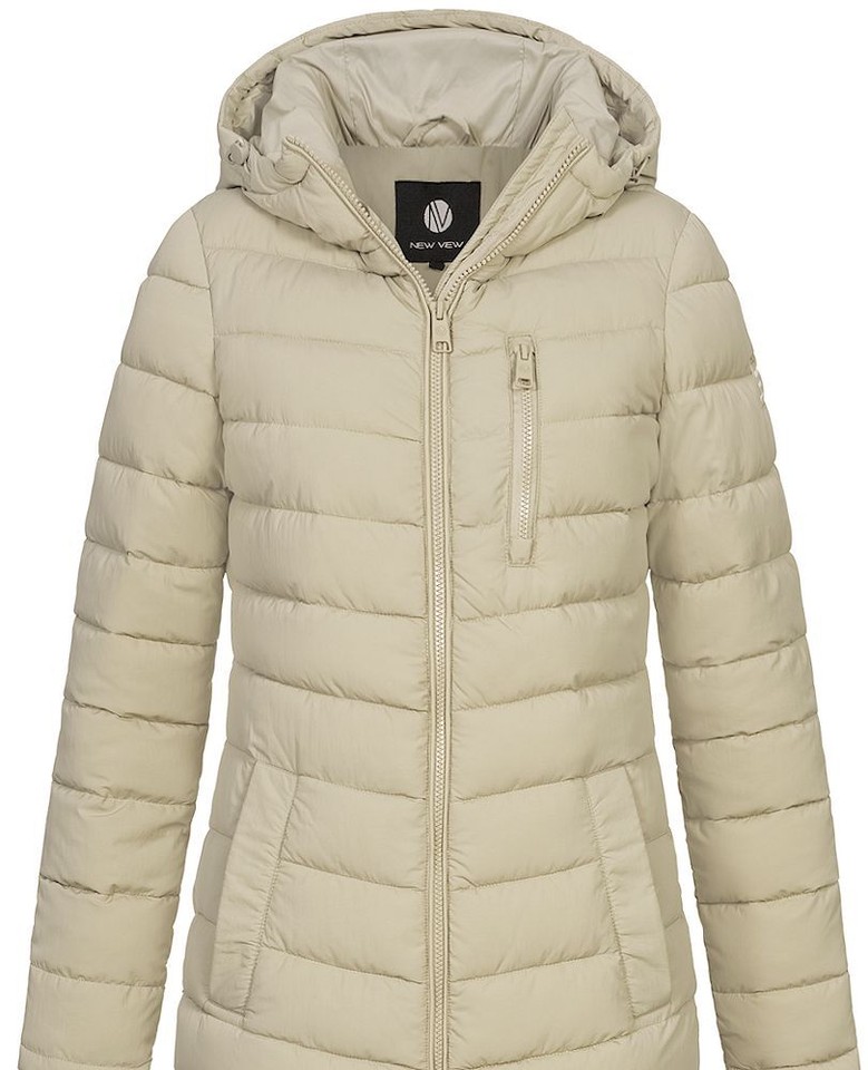 New View Damen Steppmantel Jacke Steppjacke Übergangsjacke Kapuze Tessa ...