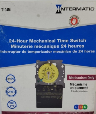 Intermatic T104M Series 40 Amp 208-277V DPST 24 Hour Mechanical Time ...