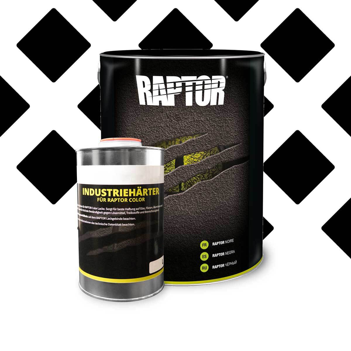 UPOL RAPTOR Liner Lack im Eimer+Härter und Lackierwerkzeug, Schwarz ...