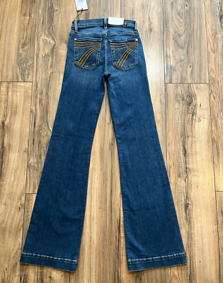 7 FOR ALL MANKIND DOJO Tailorless Trouser Jeans 23 x 32 Inseam Wash MEI ...