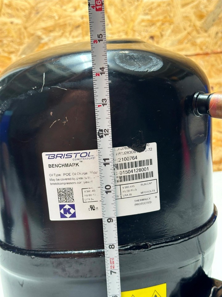 Bristol Compressor 2.5 Ton H82J283DBV 380-460V 3Ph 60Hz 28000BTU LRA 34 ...