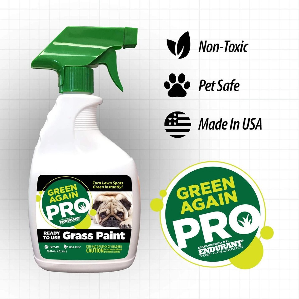 Pre-Mixed Grass and Turf Paint - All Natural Pet-Friendly Lawn Colorant ...