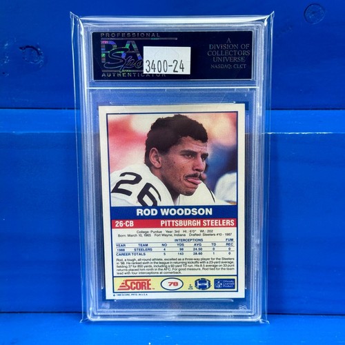 ROD WOODSON Autograph 1989 Score Rookie Card RC PSA/DNA Certified ...