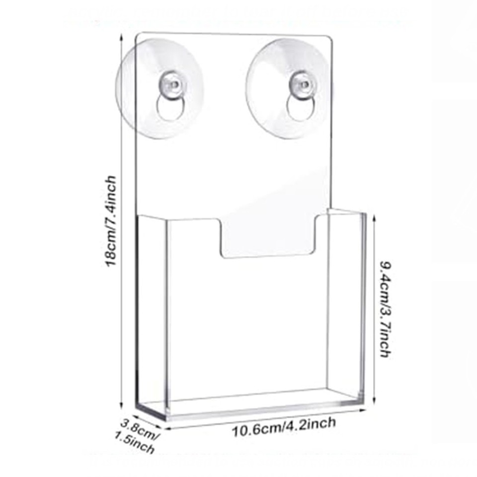 Wall Mounted Acrylic Brochure Holder with Suction Cups for Flyers ...