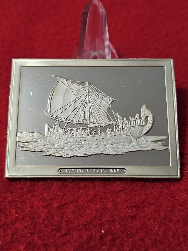 SHIPS' AHOY HATSHEPSUT'S Punt Ship 3.125 Troy Oz Sterling Silver Proof ...