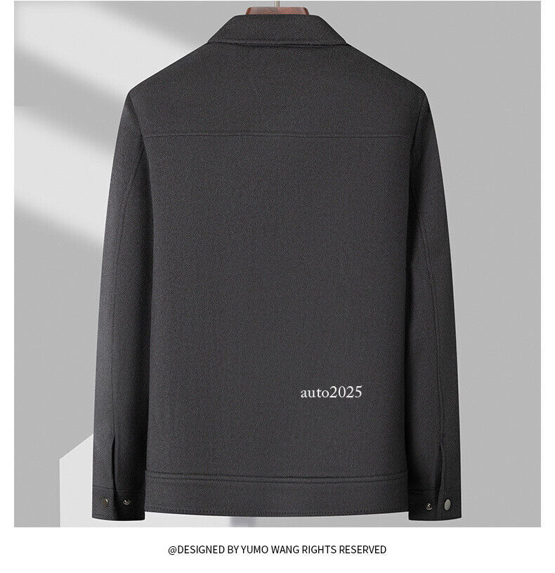 100% Sheep Wool Jacket Short Mens New Winter Thickened Down Lining ...