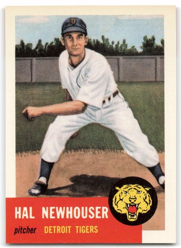 1991 Topps Archives 1953 #228 Hal Newhouser Bio white text Detroit ...