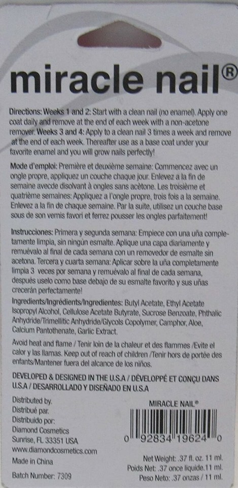 Diamond Cosmetics Miracle Nail Hardener Clear Base Coat Polish | eBay