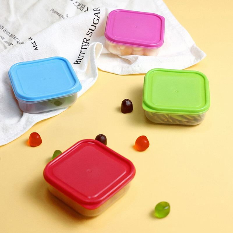 4Pcs Small Food Storage Container Plastic Containers Storage Box Home ...