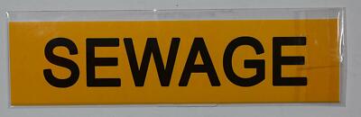 Set of 5 PCS - Pipe Marking- Sewage Label Sign (Sticker,Yellow, 2x8 ...