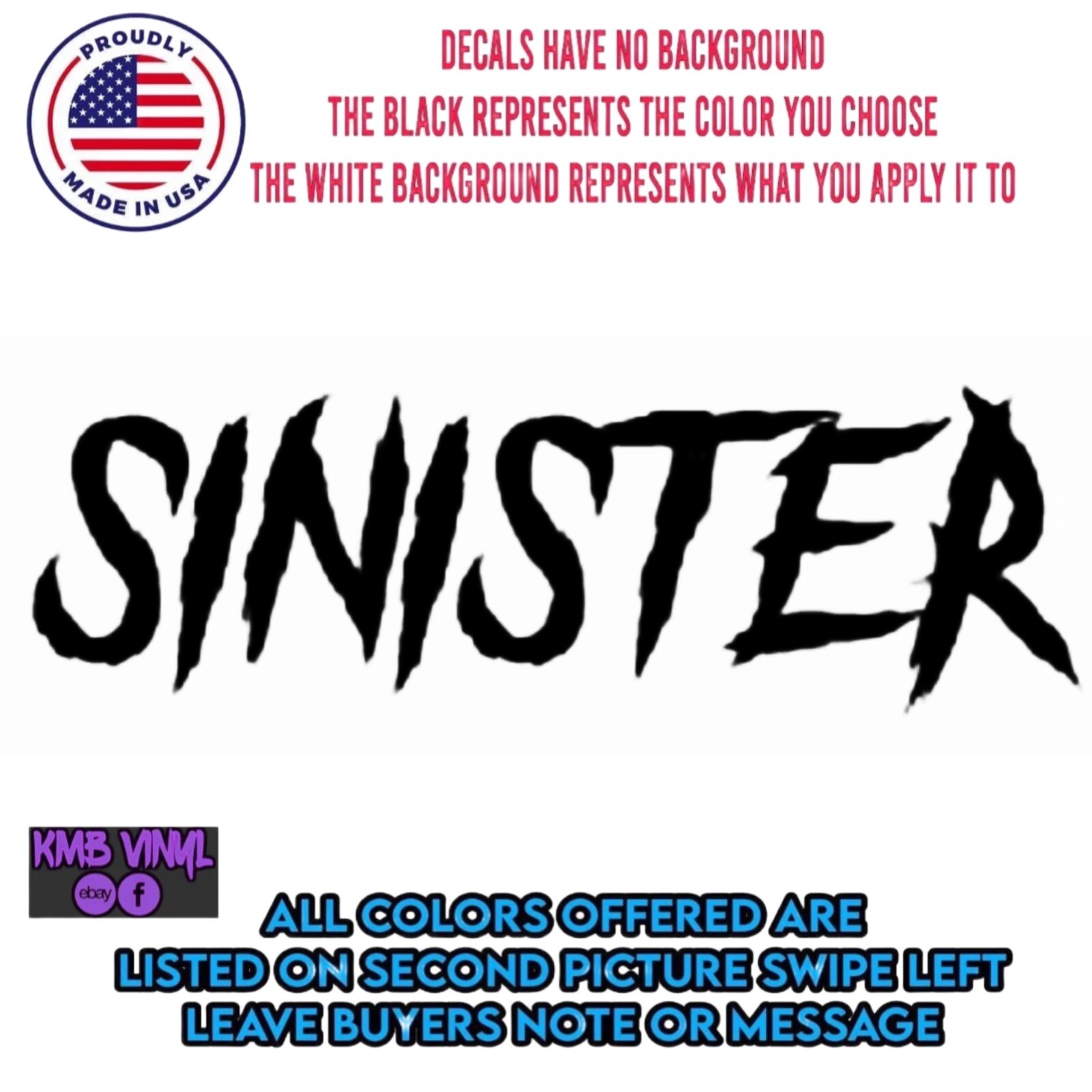 Big Car window decal truck outdoor larger wicker Sinister cool evil ...