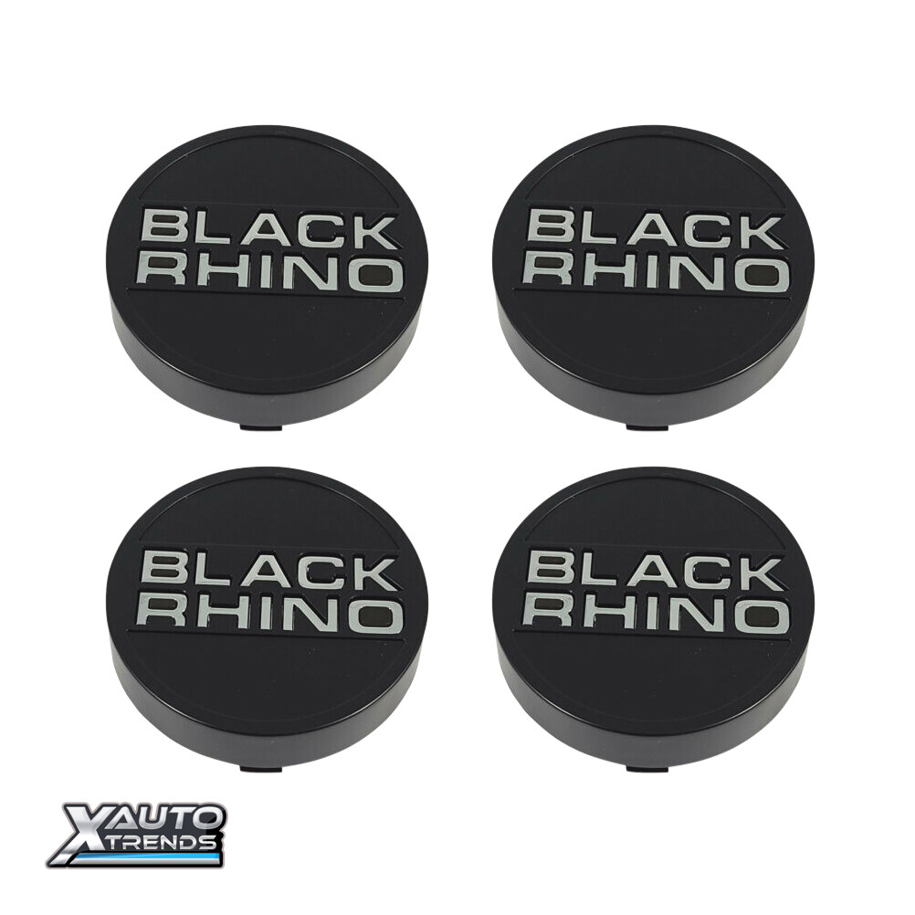 4 x Black Rhino Matte Black Chrome Letters Wheel Center Cap CCBRPSC002G ...