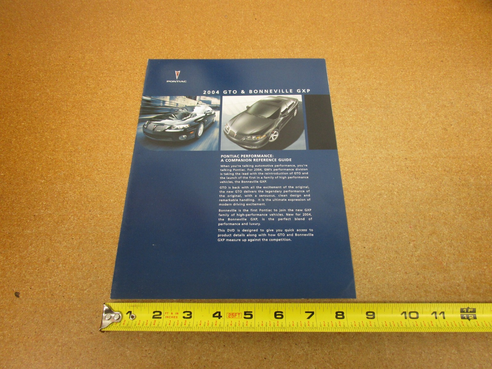 2004 Pontiac GTO Bonneville sales brochure dealer training 4 pg folder ...