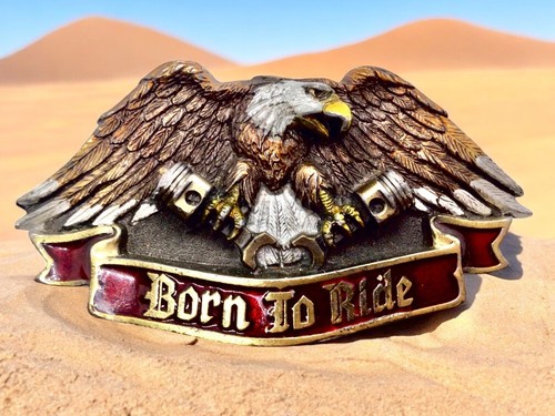 Born to Ride Adler Emblem, Vintage 1992 Motorrad Biker Gürtelschnalle ...