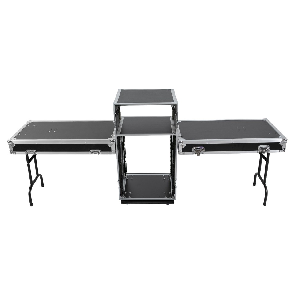 14U PA DJ Rack DJ Cabinet with 2 Table Tops Network & Stereo Rack with ...