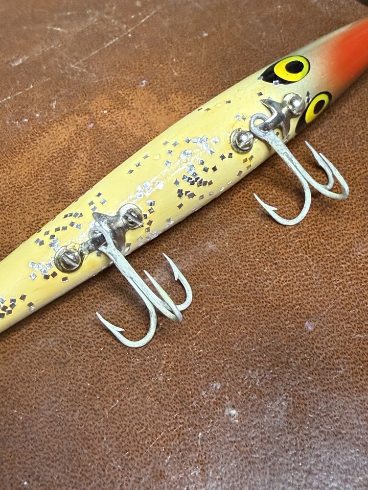 Vintage Devil’s Horse Wood Prop Lure Yellow Red Nose 4.5” Topwater | eBay