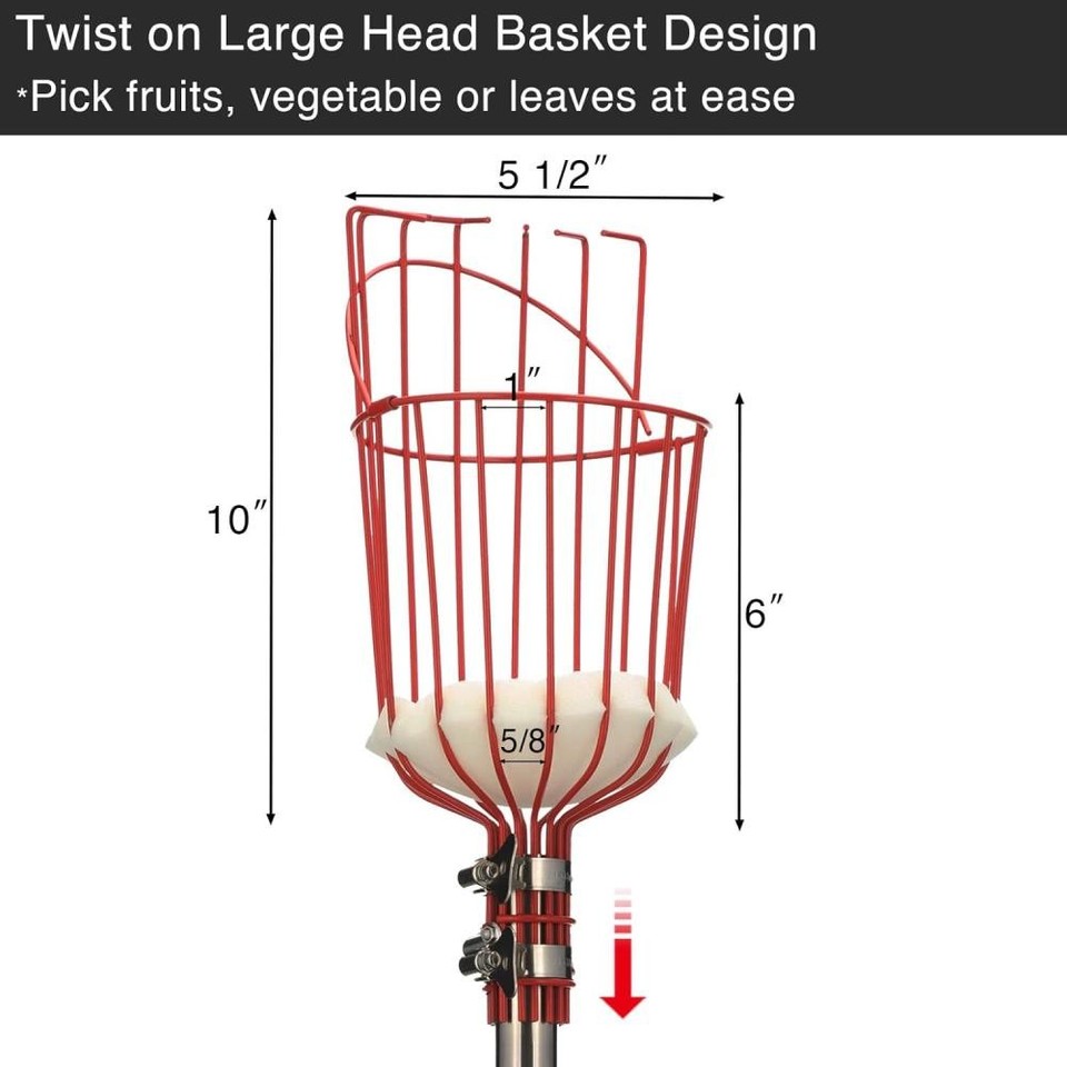 66IN L handle Fruit orange apple mango picker grabber Catcher tool w ...