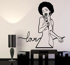 Vinyl Wall Decal African Woman Singer Love Song Black Lady Stickers ...