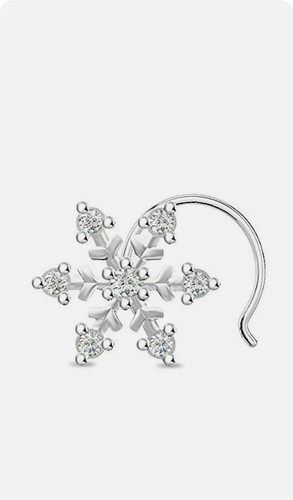 15Ct Simulé Diamant Flocon de Neige Clou Nez Piercing Broche 14k Plaqué ...