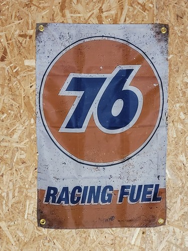 Drapeau "76 Racing Fuel" Vintage 60x90cm - Idéal Déco Garage Loft ou ...
