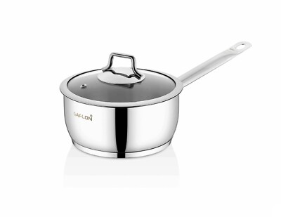 Saflon Stainless Steel Tri-Ply Bottom Sauce Pan with Glass Lid (1.5, 2 ...