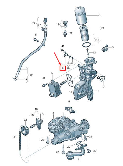 AUDI Q7 4M Engine Oil Cooler Valve 06K103208D GENUINE for sale online ...