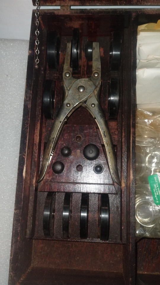 Vintage Watch Crystal Inserting Tool Kit w/ Crystals Dies & Wood Box | eBay