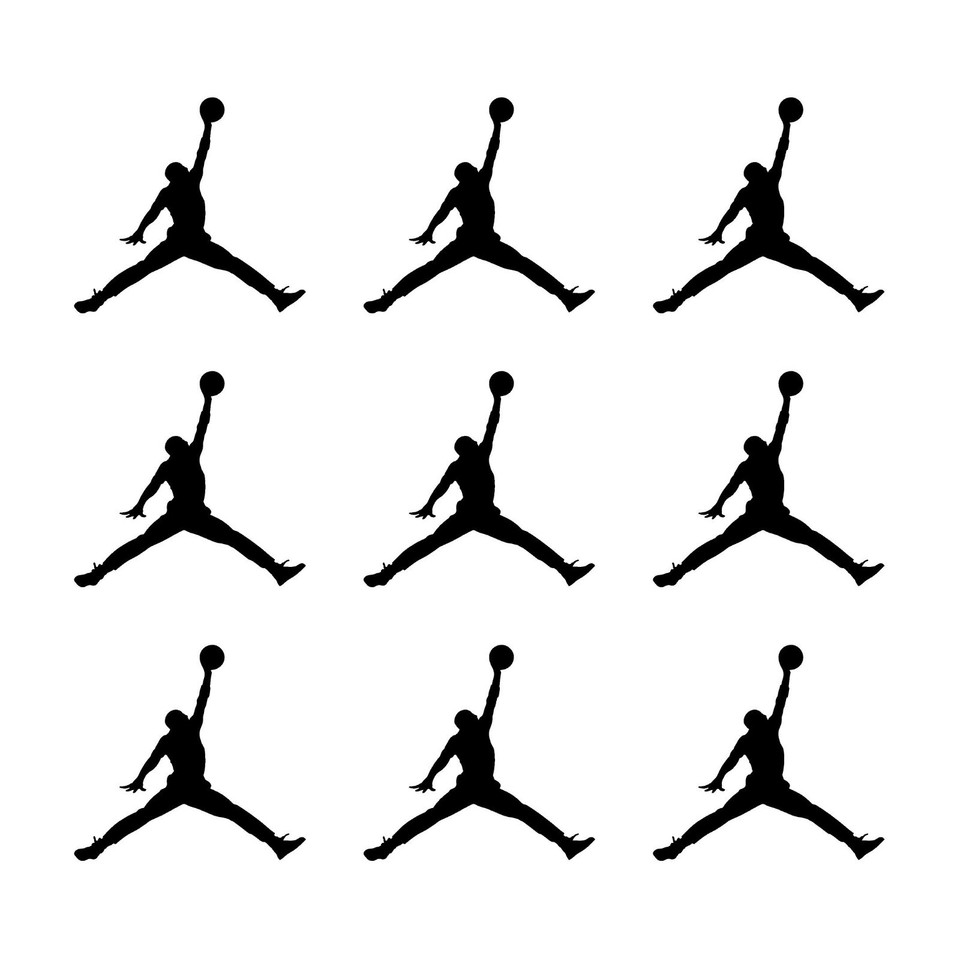 Air Michael Jordan Jumpman Logo vinyl decal MJ Die Cut Sticker Set of 9 ...