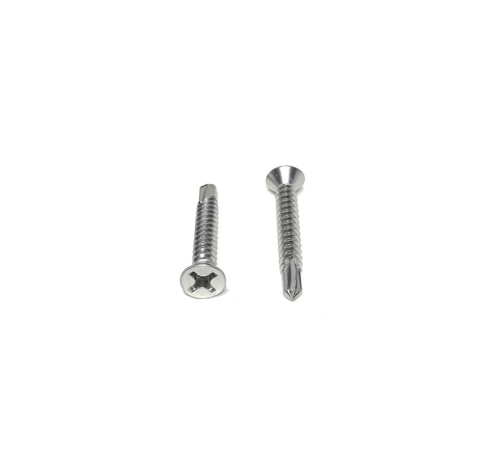 (50) 12x1 1/2 Stainless Steel Phillips Flat Head Self Drilling Tapping ...