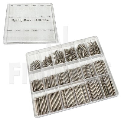 450x Assorted Watch Spring Bar Pins Strap Fitting 7mm-24mm | eBay UK