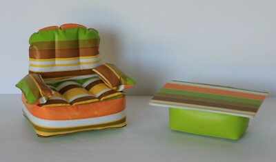 Vintage Barbie Blow Up Inflatable Living Room Set Furniture Chair Table ...