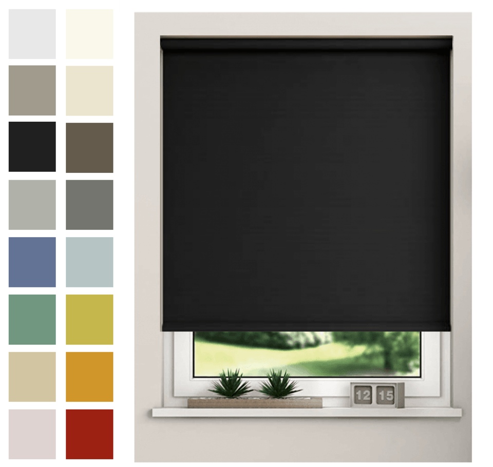 NewEdgeBlinds Thermal Insulating Blackout Fabric Window Roller Blinds ...