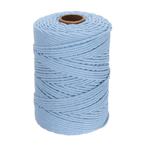 4mm x 241 Yard Dull Blue Natural Cotton Macrame Rope, Single Strands | eBay