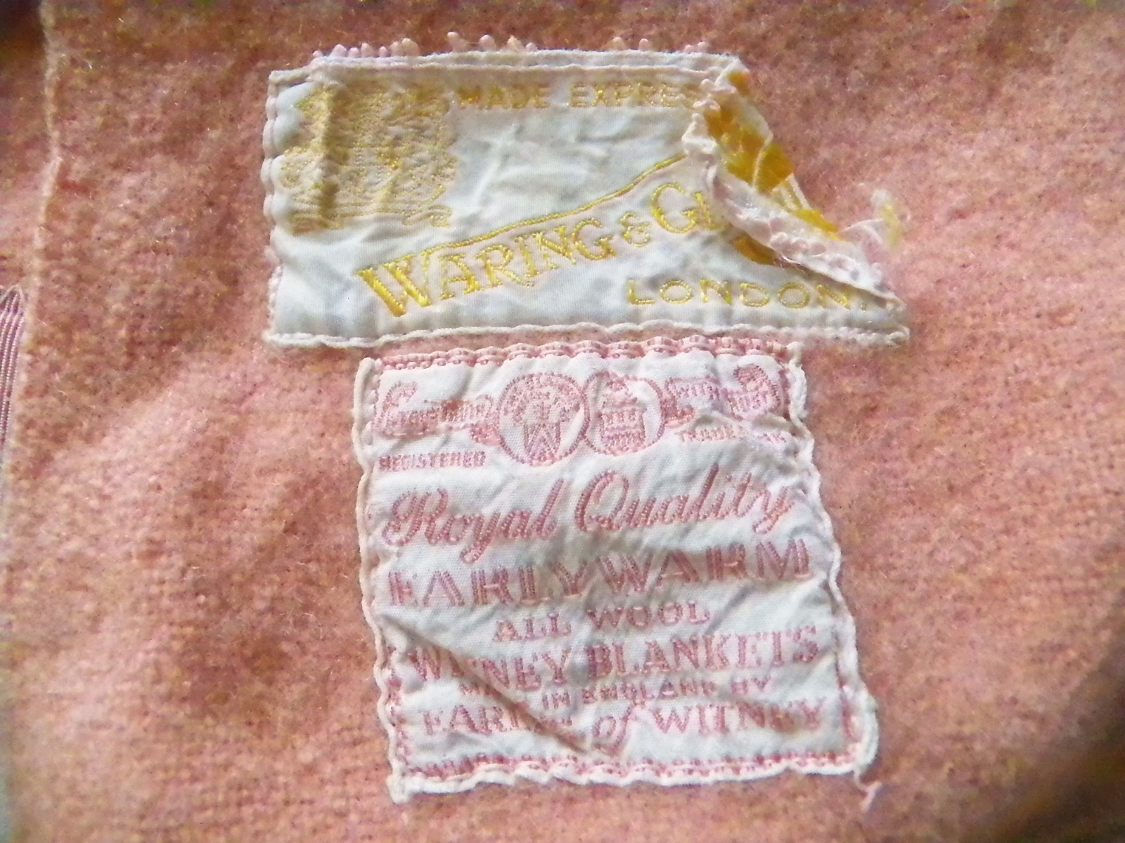 Antique Vtg 1897-1930s Waring & Gillow Witney Earlywarm Pink Wool ...