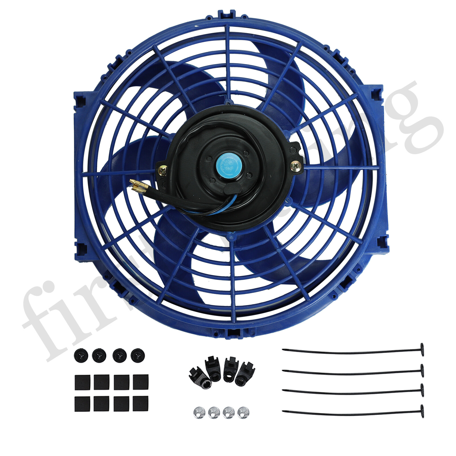 Universal Slim Fan Push Pull Electric Radiator Cooling Fan Black & Red ...