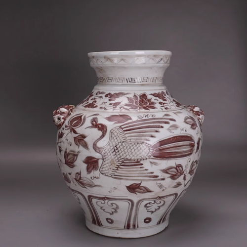 Collectable Art Handmade Underglaze Red Porcelain Phoenix Pot | eBay