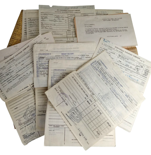 Vintage CLINCHFIELD RAILROAD Way Bill Corrections Accounting Documents Ephemera | eBay