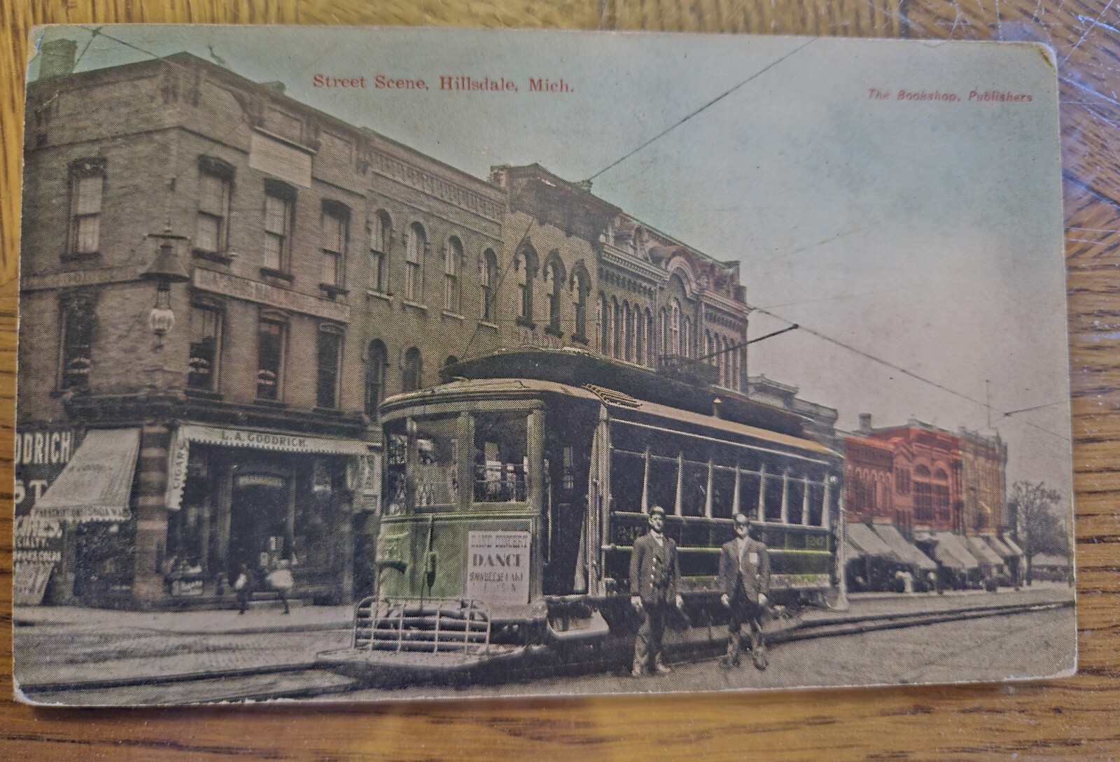 Rare ANTIQUE Post Card STREETCAR HILLSDALE INTERURBAN MICHIGAN TROLLEY ...