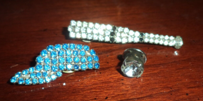Baseball, Cap and Bat Rhinestone Brooches Pins for Jacket, Shirt or Hat ...