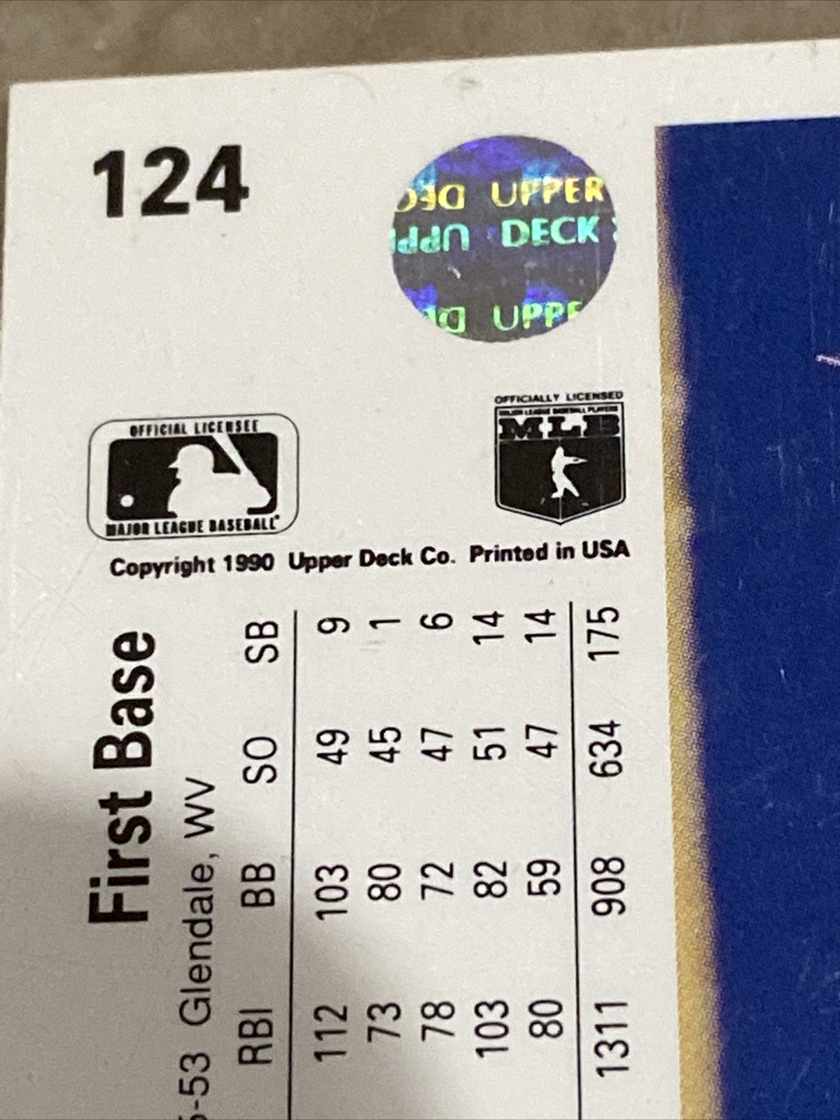 1990 Upper Deck #124 George Brett💥RARE 2 ERROR DEAD CENTERED&PRISTINE ...