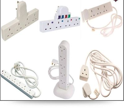 1 4 6 10 Way Gang 2m 3m 5m 10m mains Extension Lead Cable Tower Surge ...