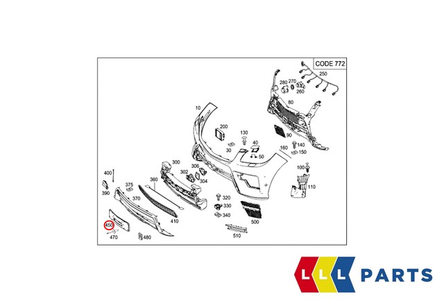 Genuine MERCEDES BENZ Ml W166 Front License Plate Holder A1668850681 ...