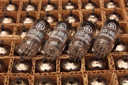 EI ECF802 ( 6JW8 ) Yugoslavia MATCHED QUAD - 6U8 6GH8 6EA8 - 7199 with ...