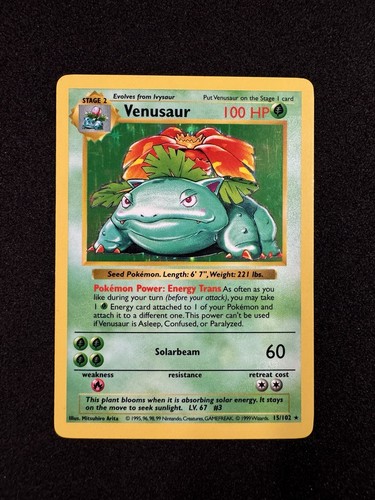 Venusaur Base Set 15/102 SHADOWLESS Holo Rare - Pokémon TCG | eBay