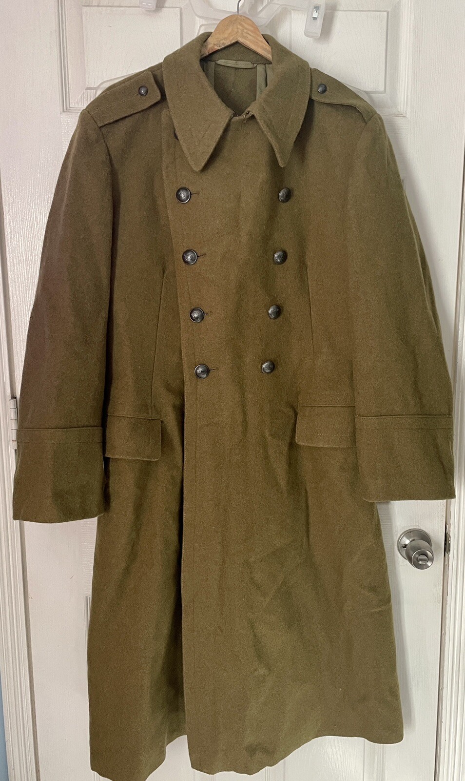 Vintage Romanian Wool Trench Coat Military Army Heavy… - Gem