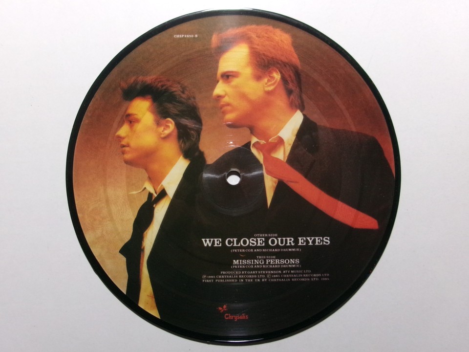 GO WEST WE CLOSE OUR EYES CHRYSALIS CHSP 2850 80'S POP PICTURE DISC ...